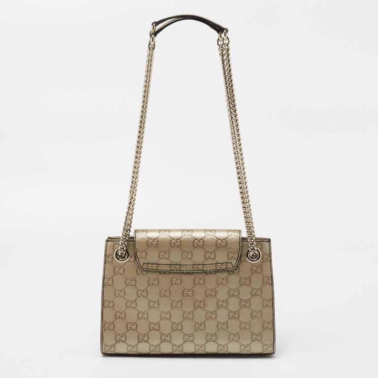 Gucci Gold Guccissima Leather Emily Chain Shoulder Bag at 1stDibs
