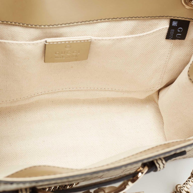 Gucci Gold Guccissima Leather Emily Chain Shoulder Bag at 1stDibs