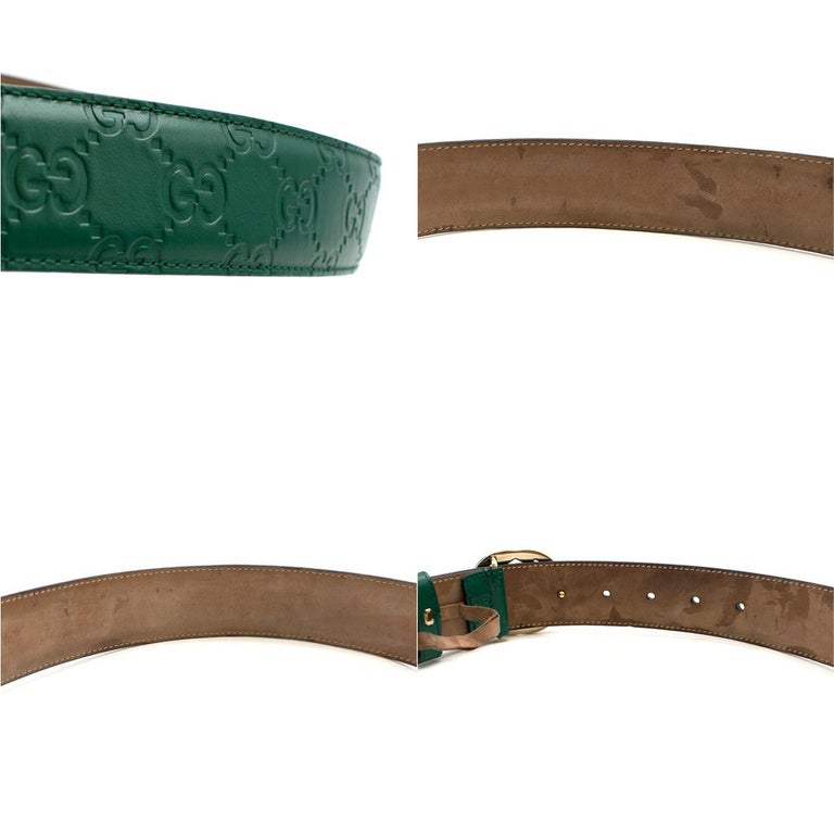 Gucci Green Embossed GG Leather Belt For Sale at 1stDibs | green ...