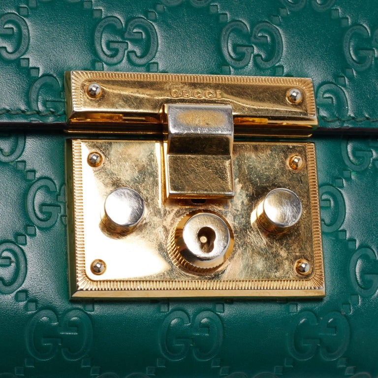 Gucci Green Guccissima Leather Small Padlock Shoulder Bag For Sale at ...