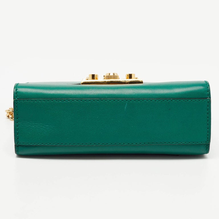 Gucci Green Leather Small Padlock Shoulder Bag For Sale at 1stDibs