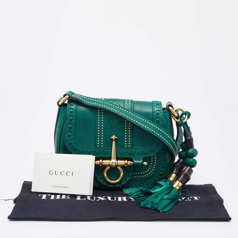 Gucci Green Leather Small Snaffle Bit Shoulder Bag at 1stDibs