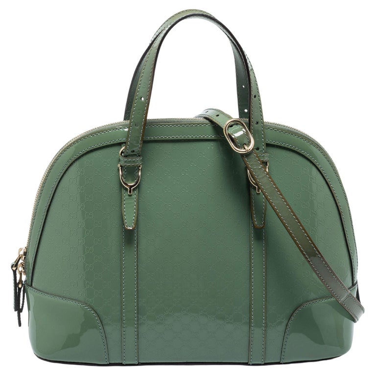 Gucci Green Microguccissima Patent Leather Nice Dome Satchel For Sale ...
