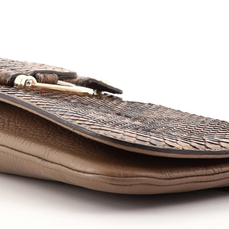 Gucci Greenwich Clutch Python and Leather at 1stDibs