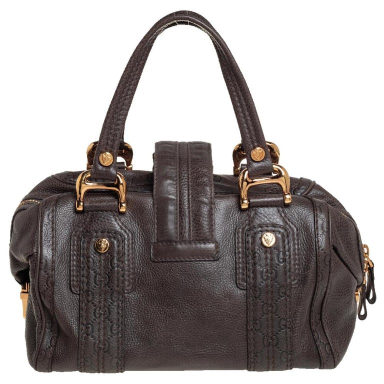Gucci Grey Guccissima Leather Aviatrix Boston Bag at 1stDibs