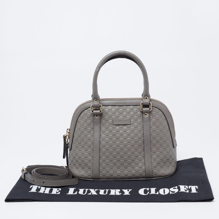 Gucci Grey Microguccissima Leather Mini Dome Satchel For Sale at 1stDibs