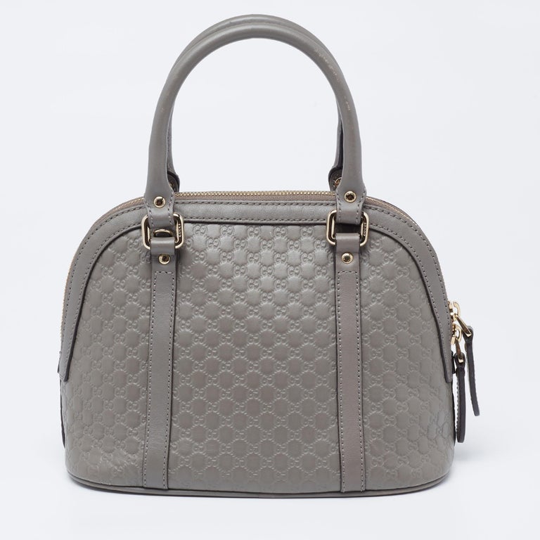 Gucci Grey Microguccissima Leather Mini Dome Satchel For Sale at 1stDibs