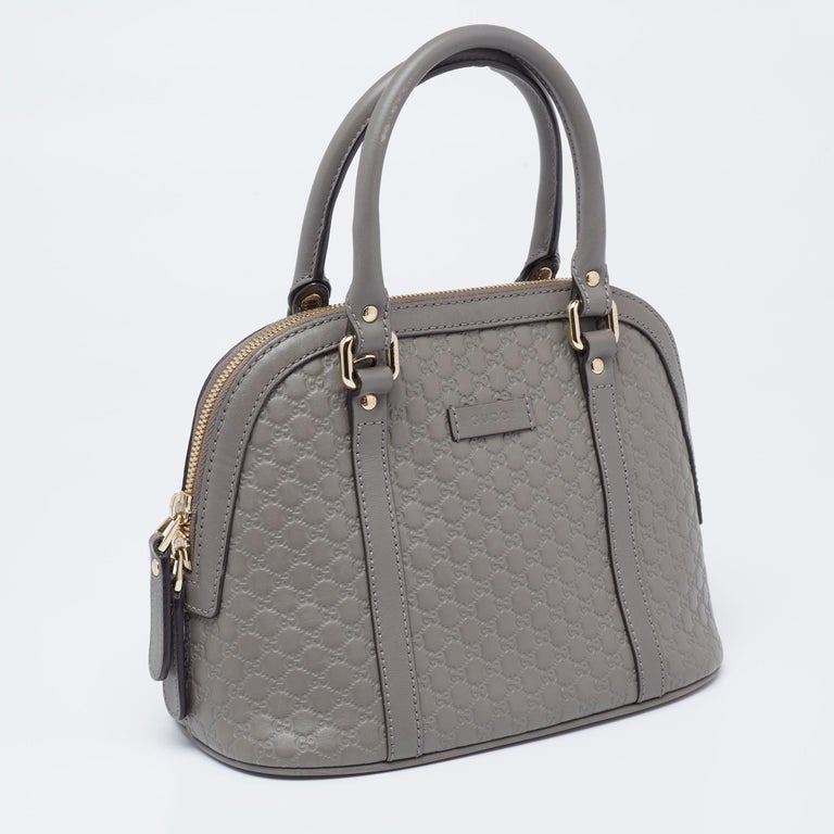 Gucci Grey Microguccissima Leather Mini Dome Satchel For Sale at 1stDibs