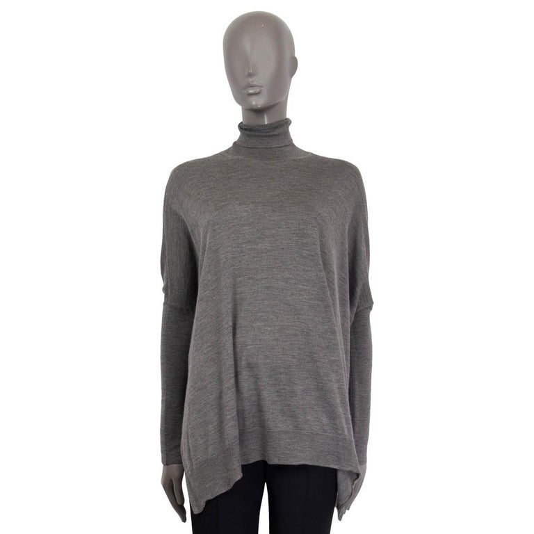 GUCCI grey wool and silk BATWING TURTLENECK Sweater S at 1stDibs