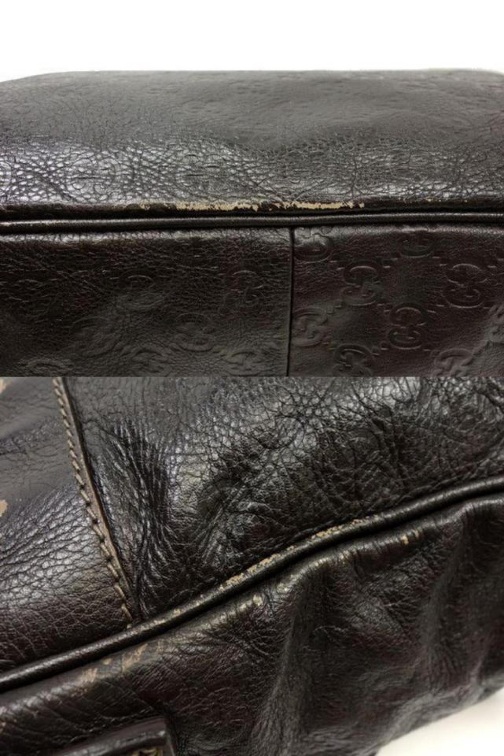 Gucci Guccissima Messenger 229313 Brown Leather Cross Body Bag For Sale ...