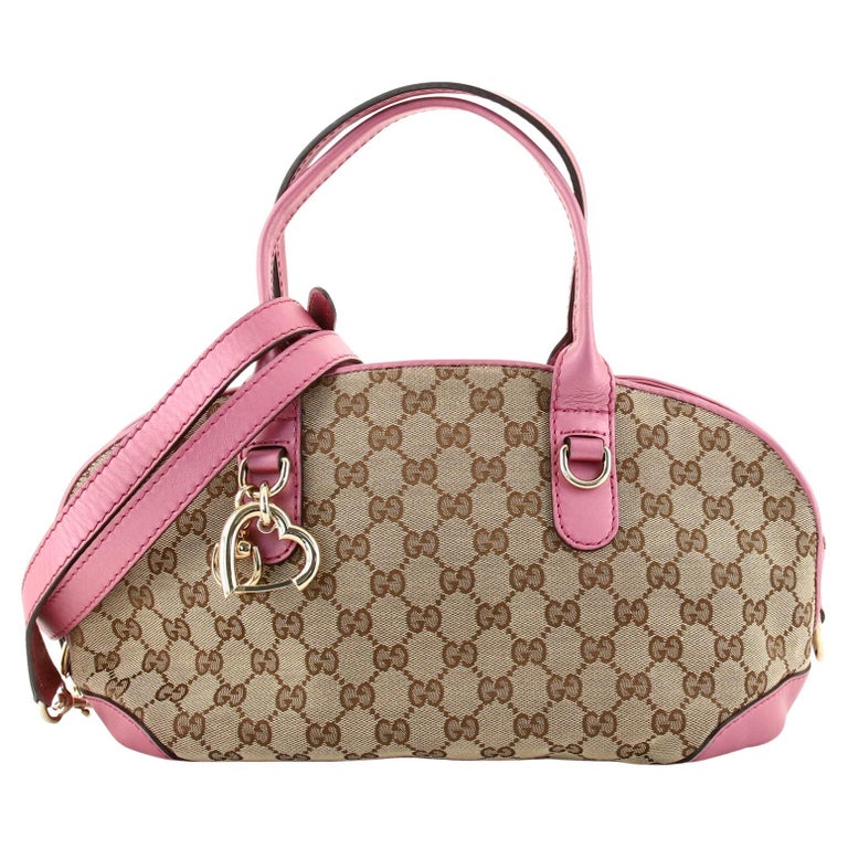 Gucci Heart Bit Convertible Top Handle Bag GG Canvas Small at 1stDibs
