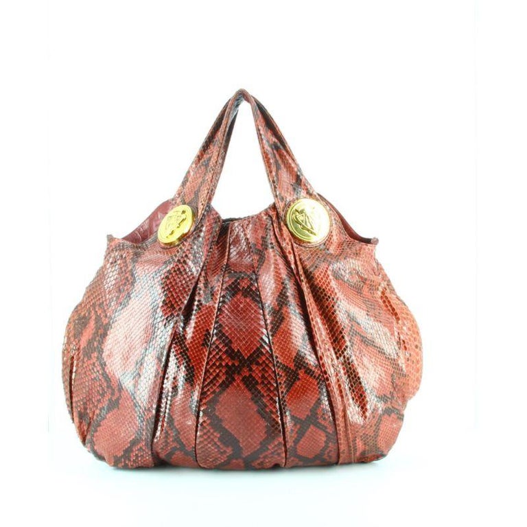 Gucci Hobo Python Bag in Burgundy For Sale at 1stDibs
