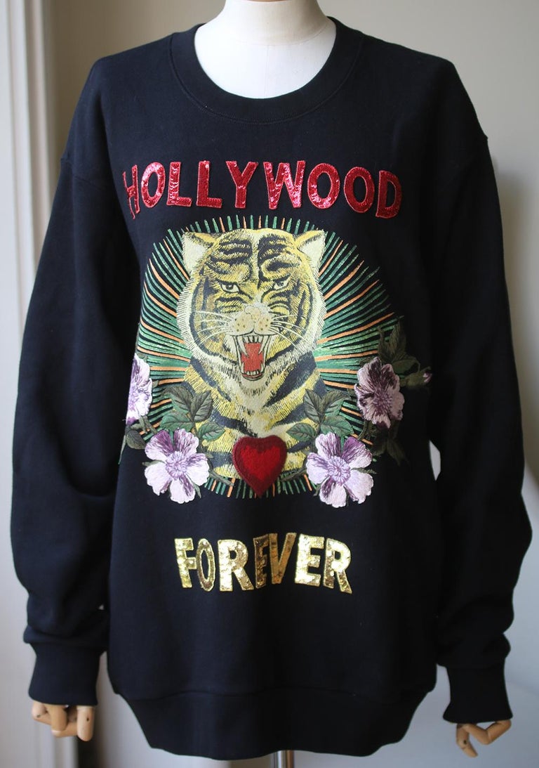 Gucci Hollywood Forever Embroidered Cotton-Jersey Sweatshirt at 1stDibs ...