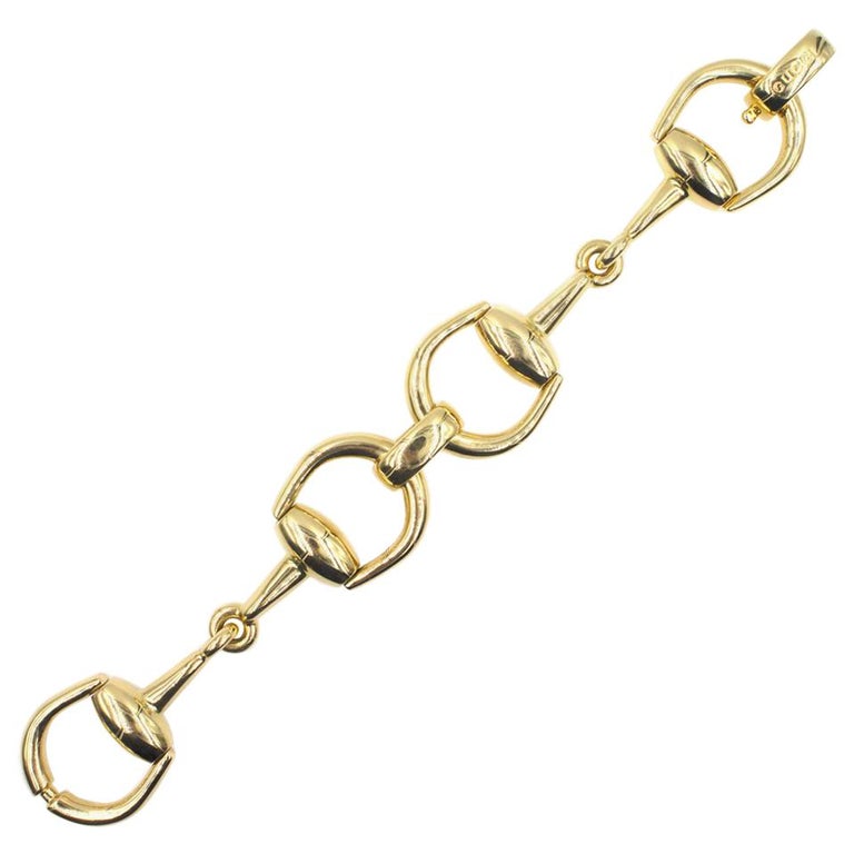 Gucci Horse Bit 18 Karat Yellow Gold Link Bracelet at 1stDibs