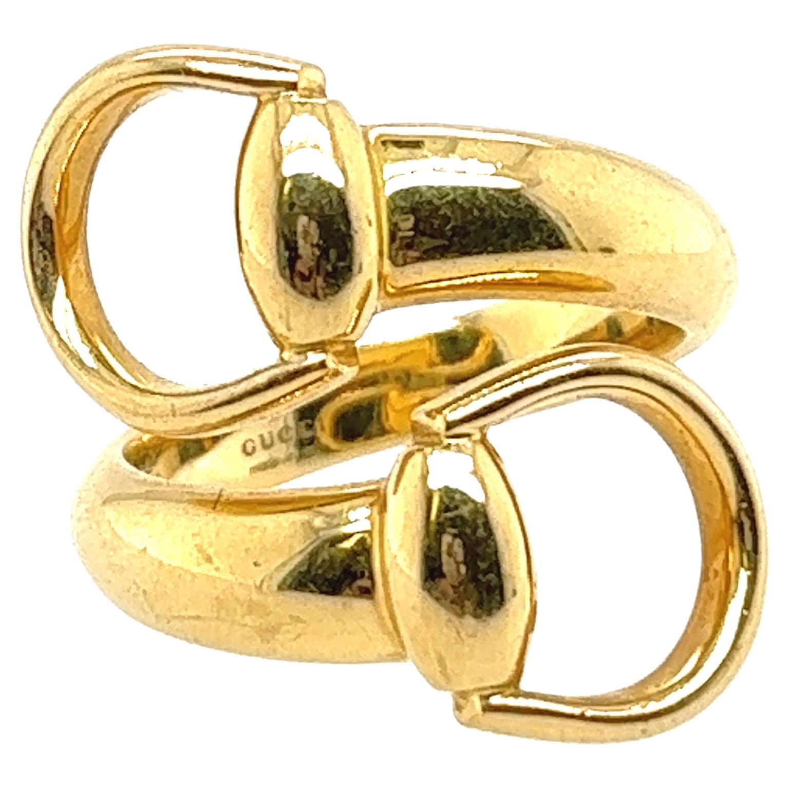 Gucci Contemporary Wrap Around Gold Horsebit Contraire Ring at 1stDibs ...