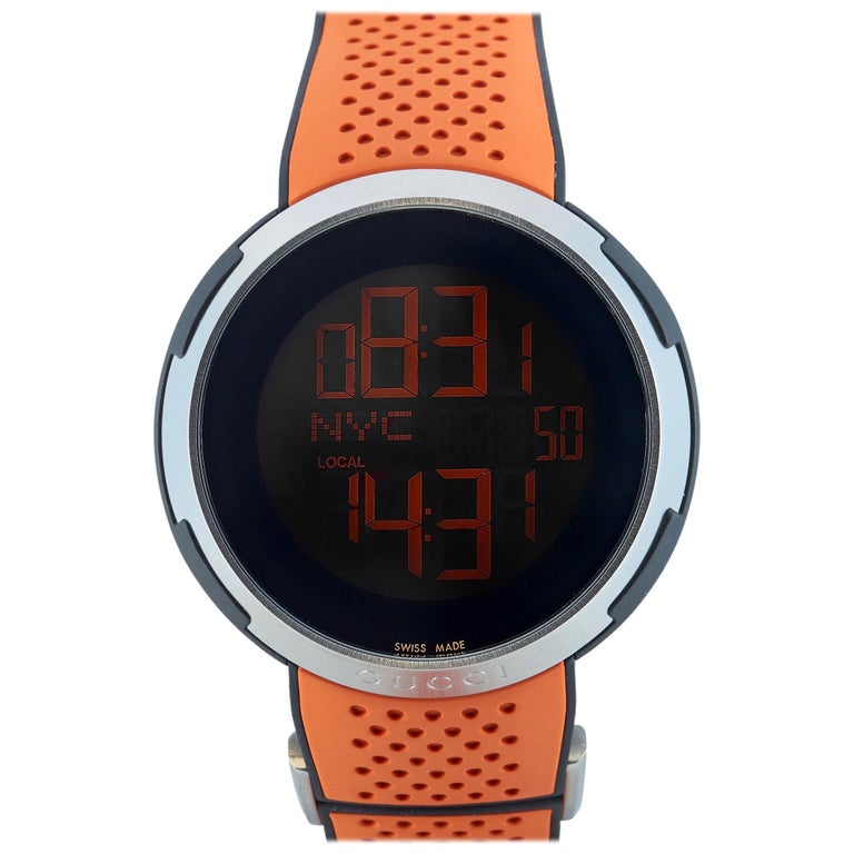 Gucci I-Gucci Sport Digital Orange Strap Watch YA114104 at 1stDibs ...