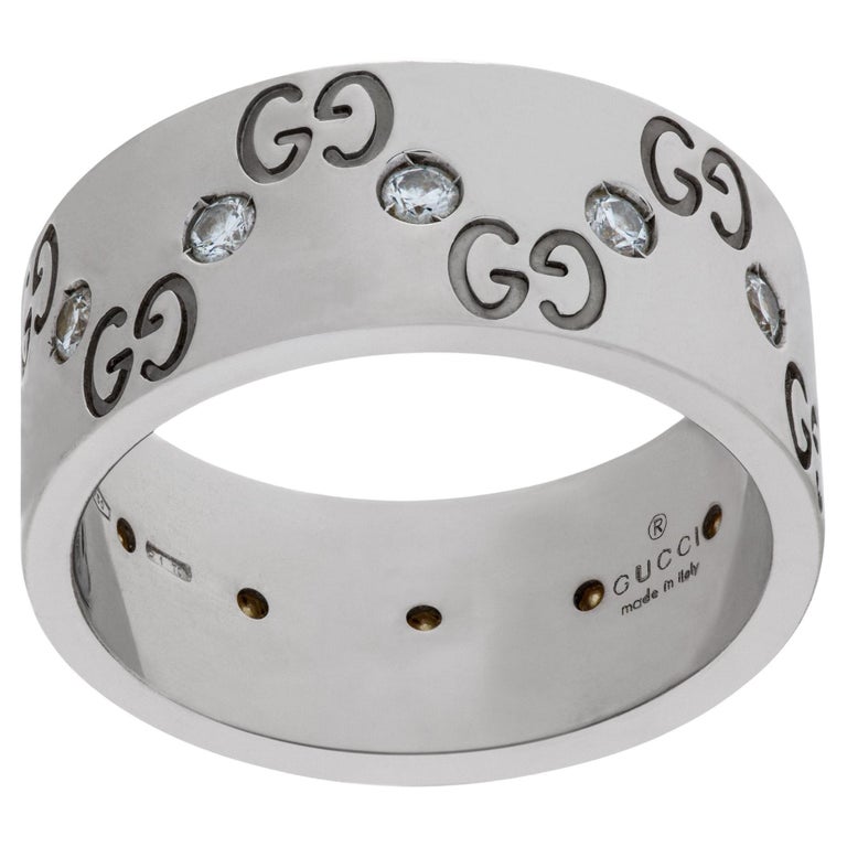 Gucci Icon Diamond Band in 18k White Gold at 1stDibs