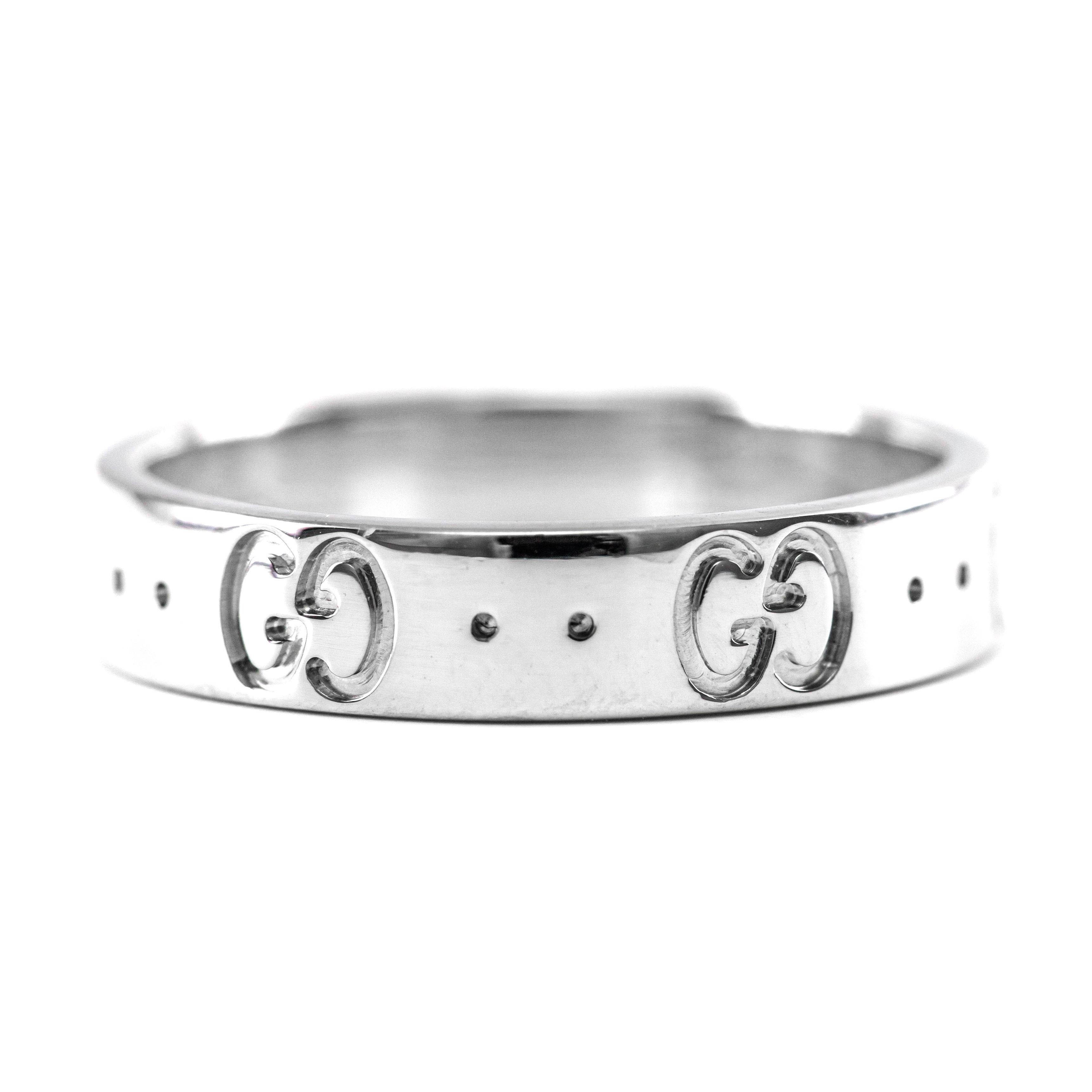 Gucci Icon Logo White Gold Ring For Sale at 1stDibs | gucci white and ...