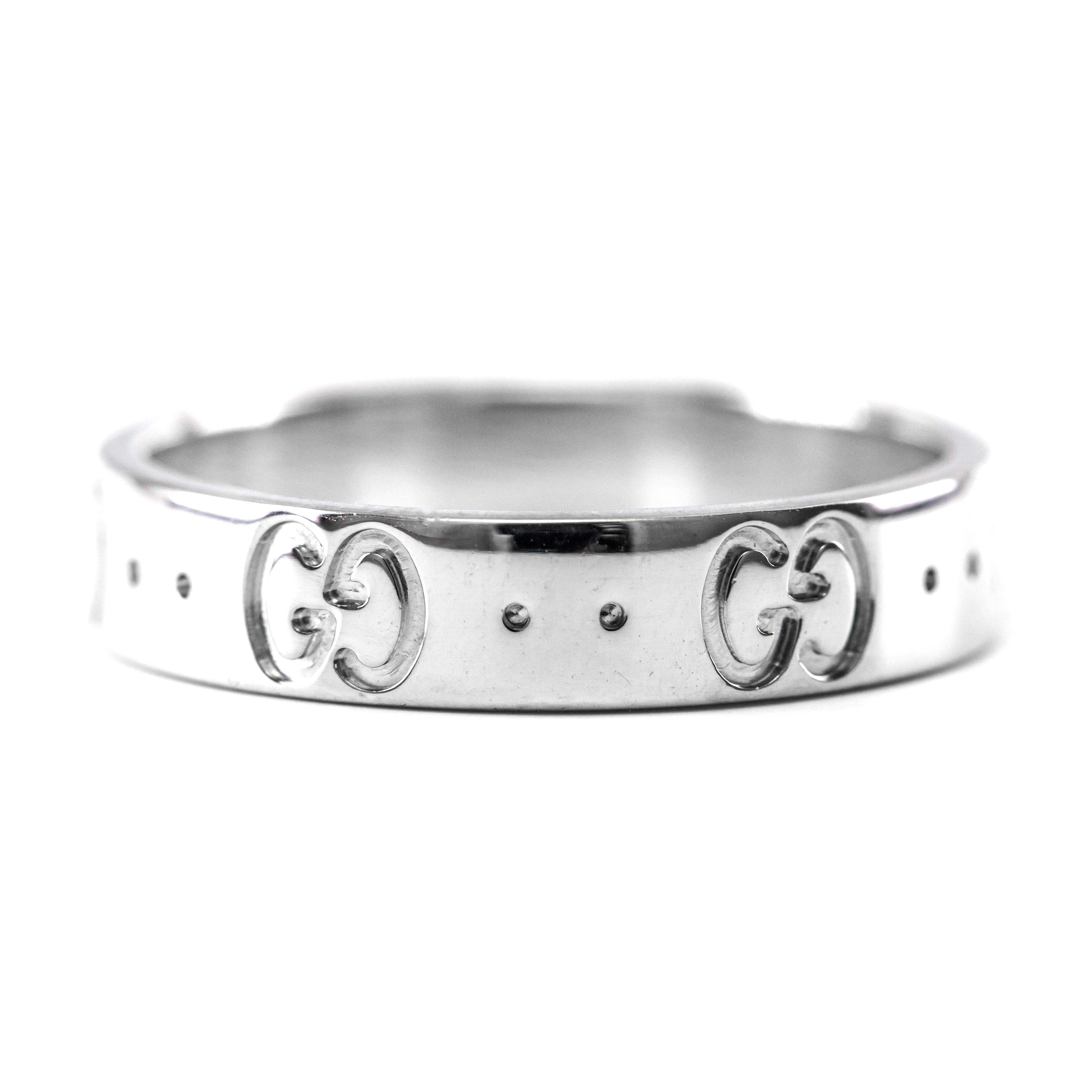 Gucci Icon Logo White Gold Ring For Sale at 1stDibs | gucci white and ...