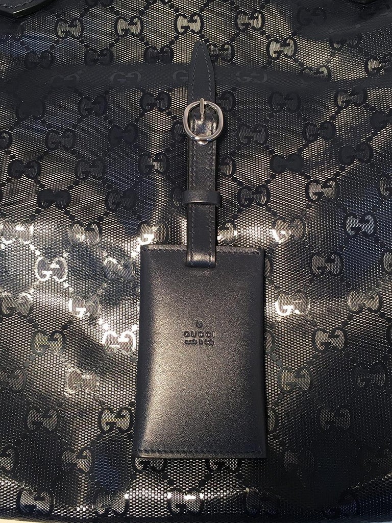 Gucci Imprime Monogram Large Navy Blue Tote at 1stDibs