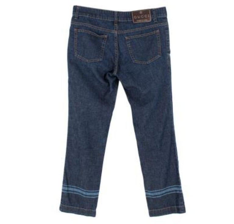 Gucci Indigo Cuff Stripe Jeans For Sale at 1stDibs