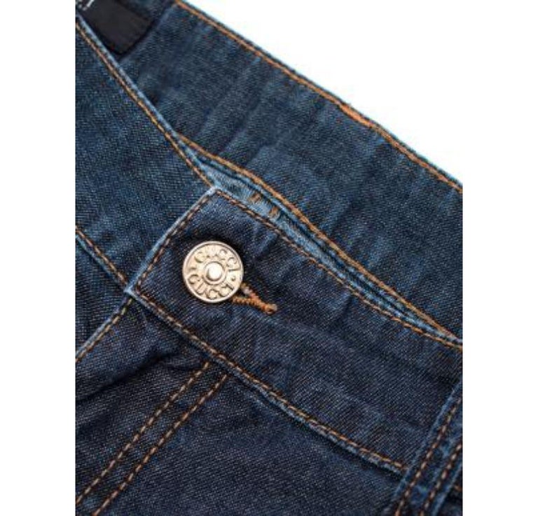 Gucci Indigo Cuff Stripe Jeans For Sale at 1stDibs