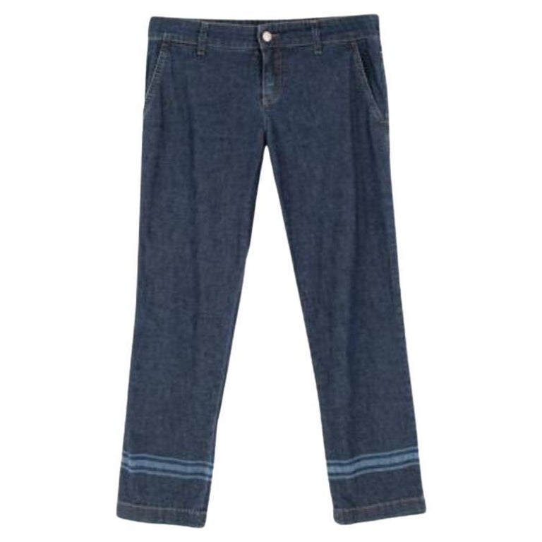 Gucci Indigo Cuff Stripe Jeans For Sale at 1stDibs