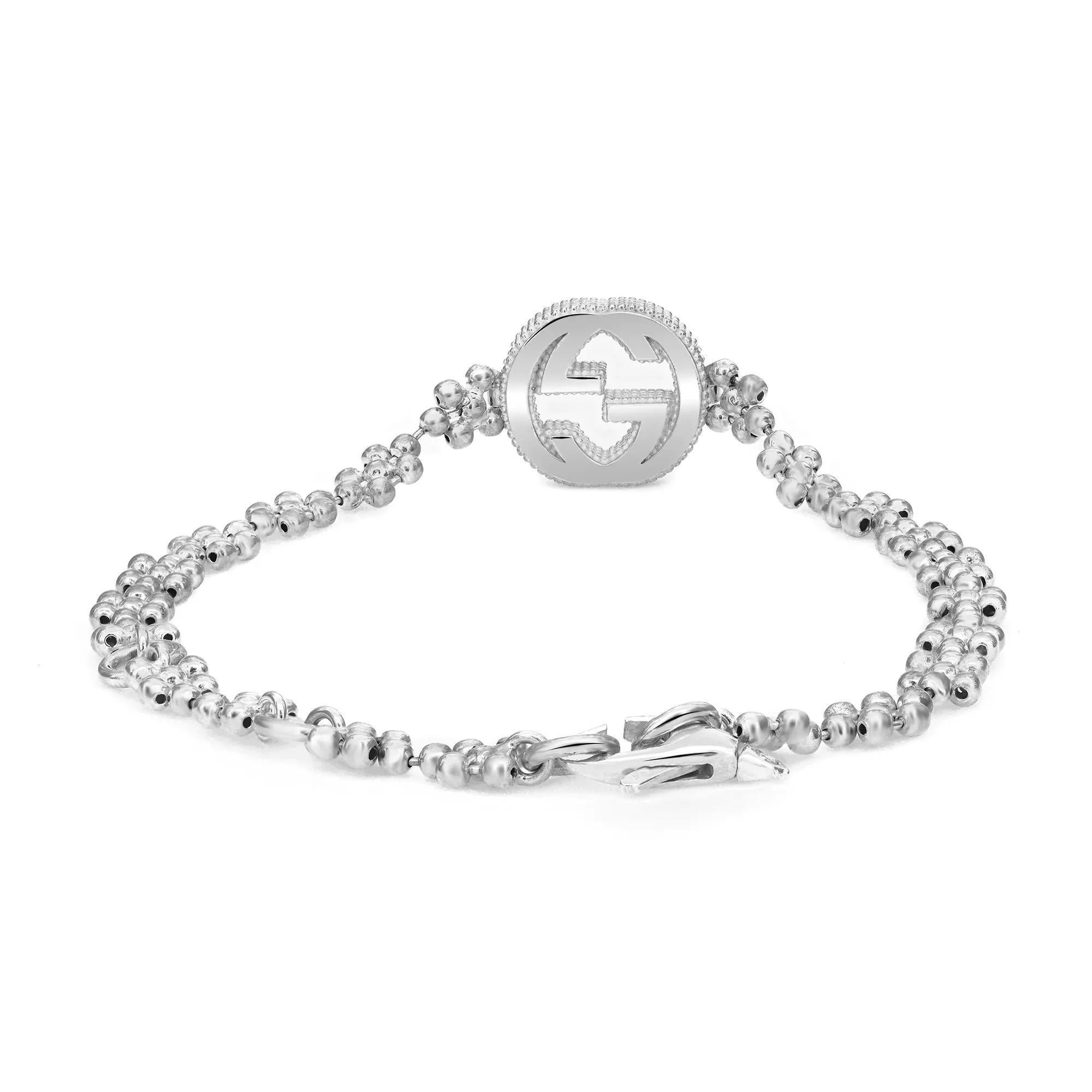 Gucci Interlocking G Bracelet 925 Sterling Silver 8 Inches For Sale at 1stDibs