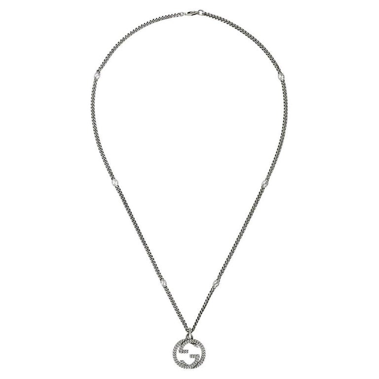 Gucci Interlocking G Motif Sterling Silver Necklace YBB678651001 For ...