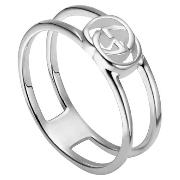 Gucci Interlocking G Motif Sterling Silver Ring YBC298036001 For Sale ...