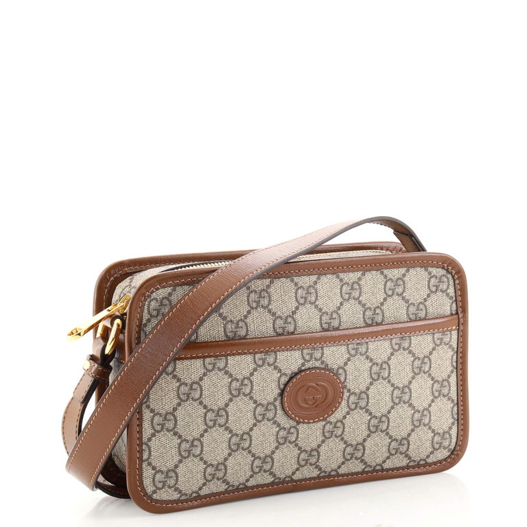 Gucci Interlocking G Patch Camera Bag GG Coated Canvas Mini at 1stDibs