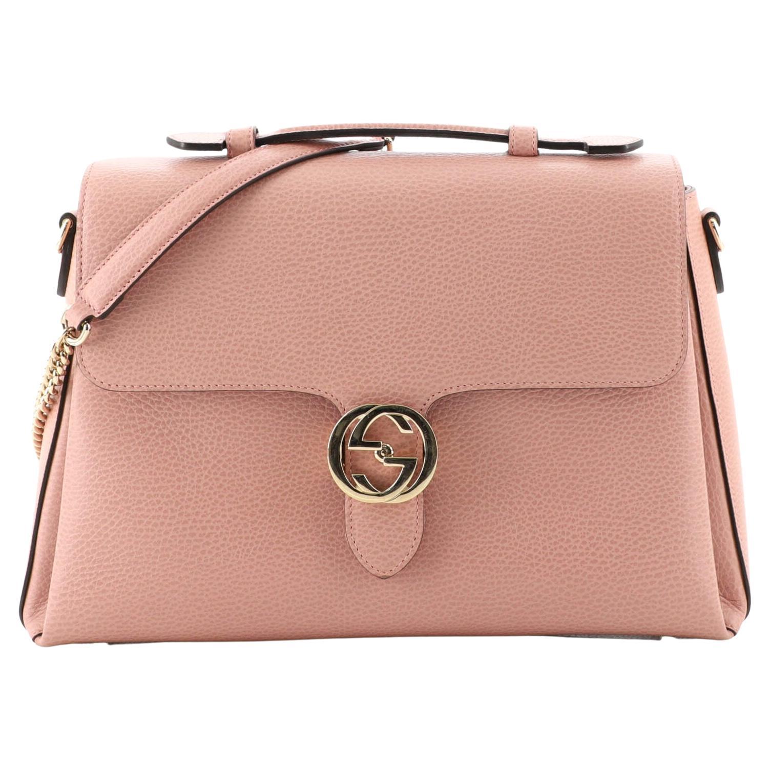Gucci Interlocking Top Handle Bag (Outlet) Leather Medium at 1stDibs ...