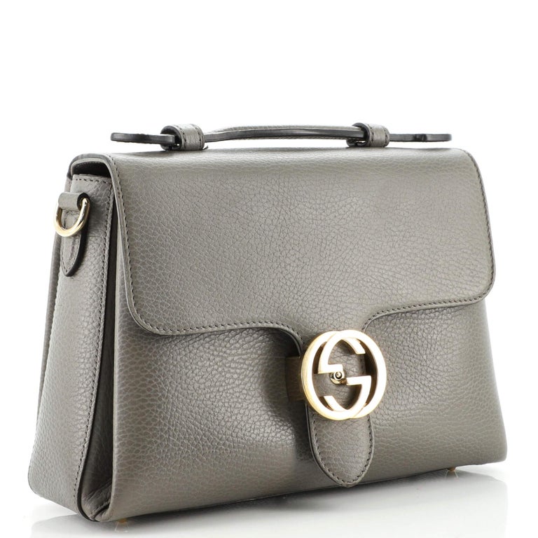 Gucci Interlocking Top Handle Bag (Outlet) Leather Small at 1stDibs