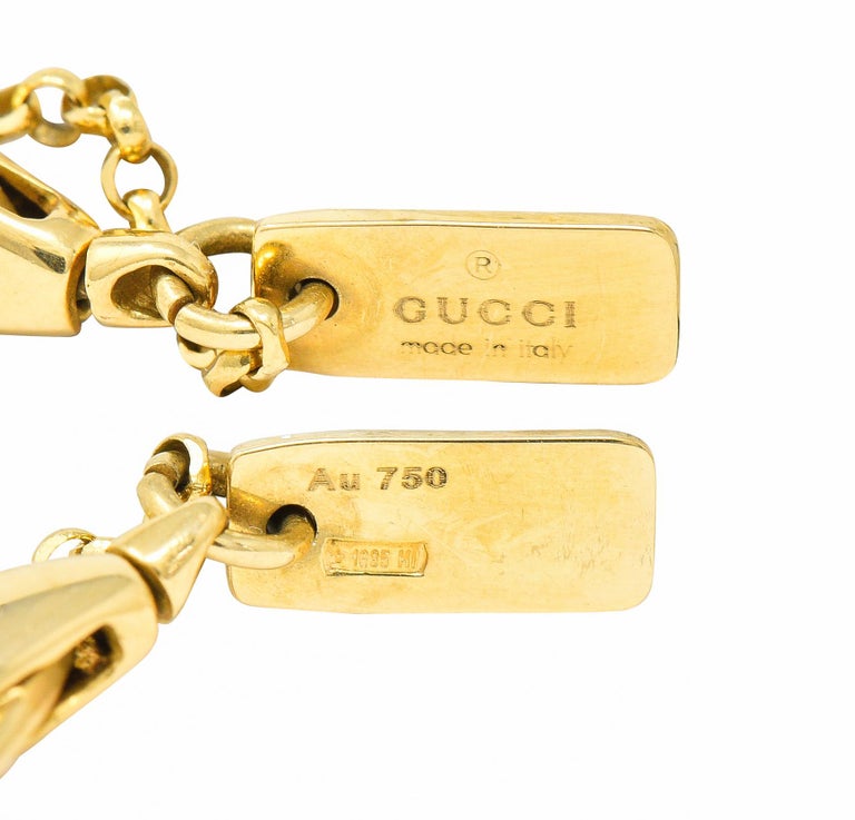 Gucci Italian 18 Karat Yellow Gold Vintage Diamantissima Pampel Drop ...