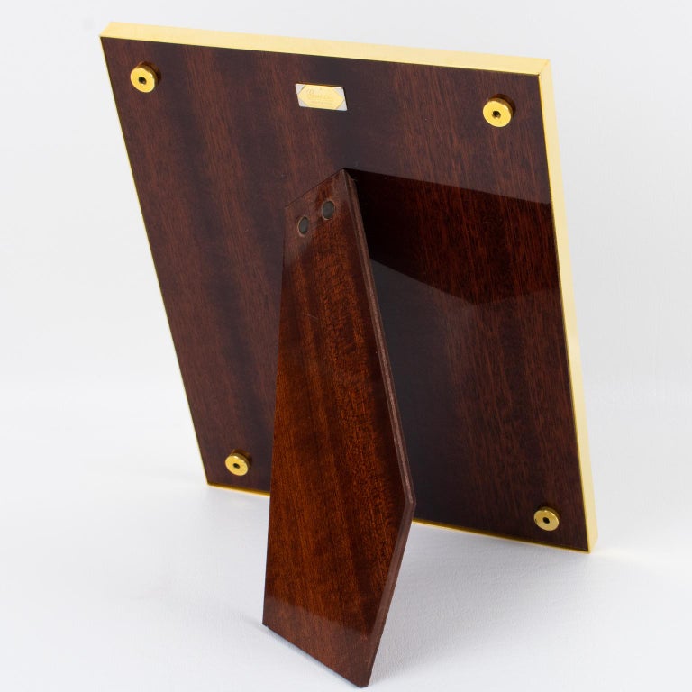 Gucci Italy 24K Gold Plated and Navy Blue Enamel Picture Frame For Sale ...