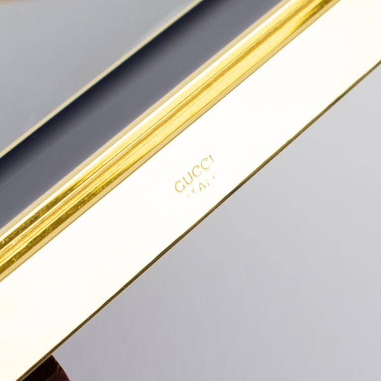 Gucci Italy 24K Gold Plated and Navy Blue Enamel Picture Frame For Sale ...