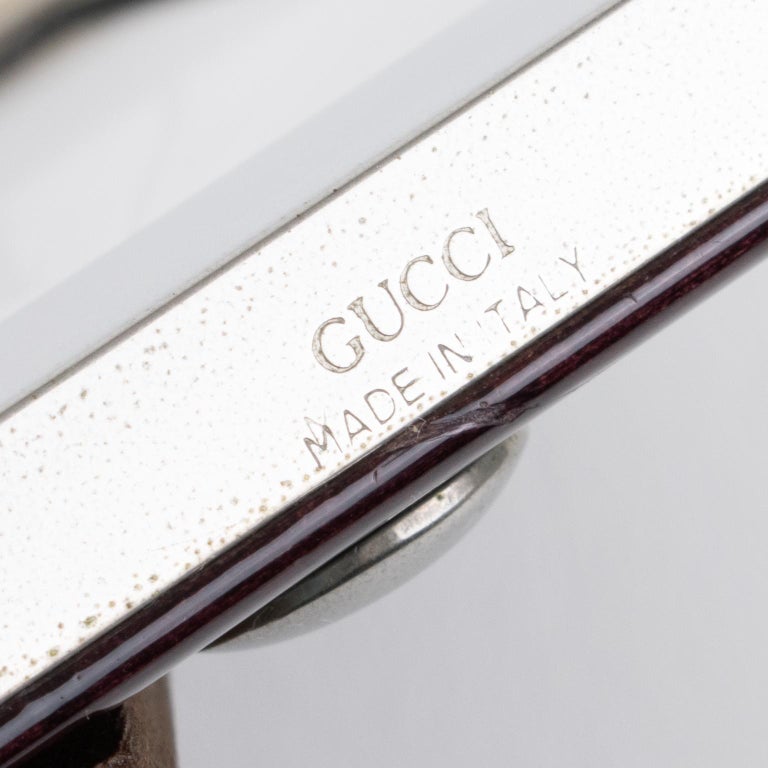 Gucci Italy Chrome and Brass Geometric Picture Frame For Sale at 1stDibs