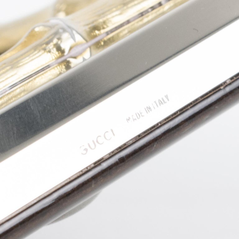 Gucci Italy Chrome and Gold Plate Picture Frame Bamboo Design For Sale ...