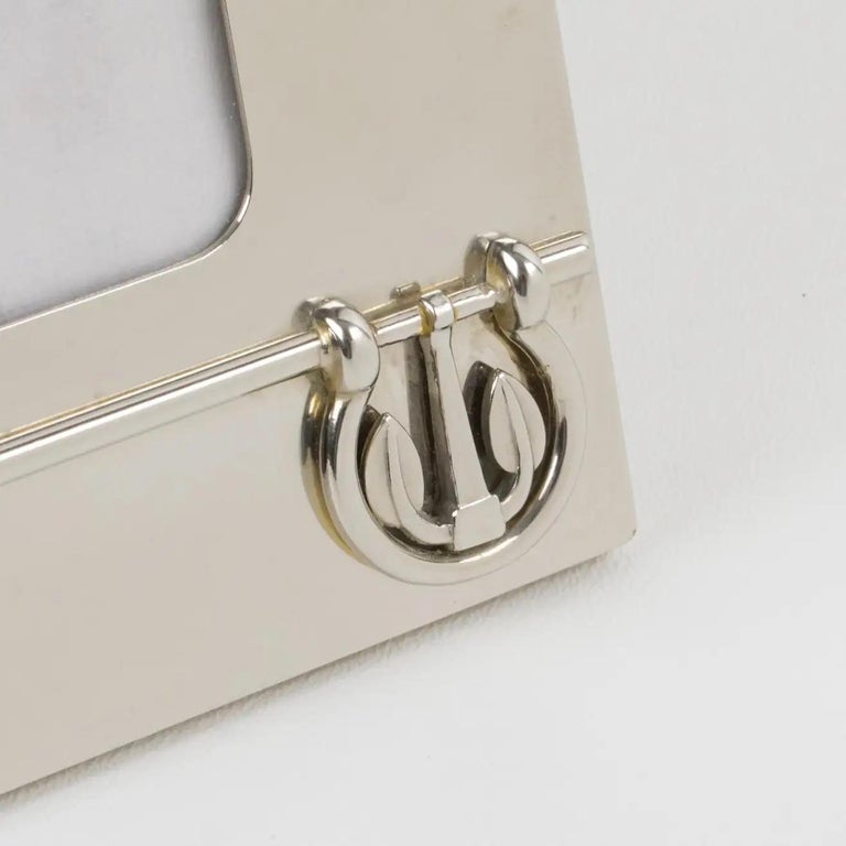Gucci Italy Chrome Picture Frame with Nautical Design For Sale at 1stDibs