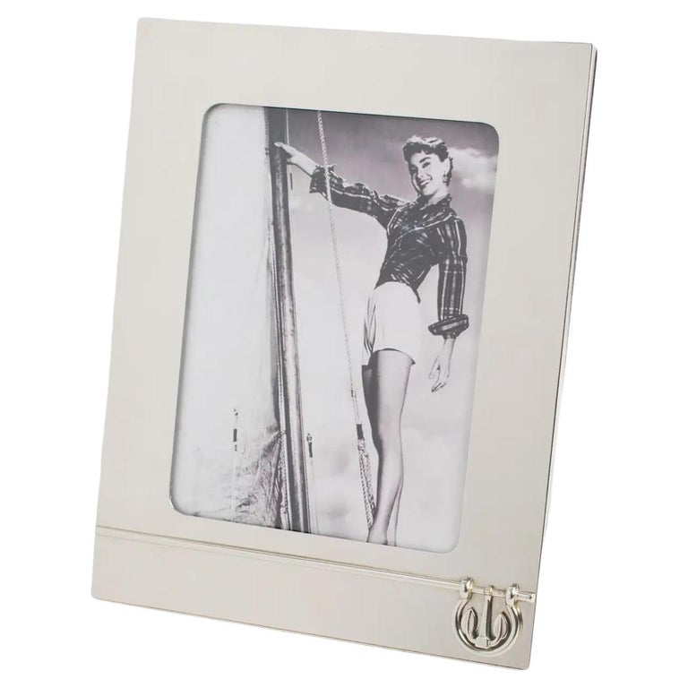 Gucci Italy Chrome Picture Frame with Nautical Design For Sale at 1stDibs