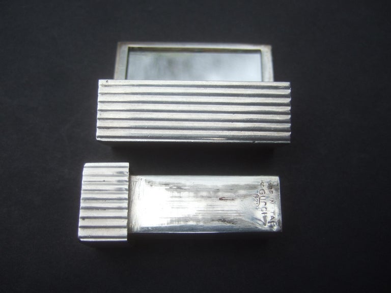 Gucci Italy Rare Sterling Silver Sleek Lipstick Vanity Mirror Case c ...