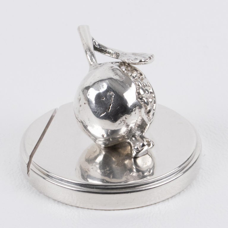 Gucci Italy Silver Plate Fruit Figurines Place Card Holders, six in box ...