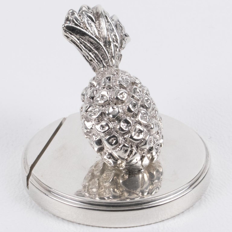 Gucci Italy Silver Plate Fruit Figurines Place Card Holders, six in box ...