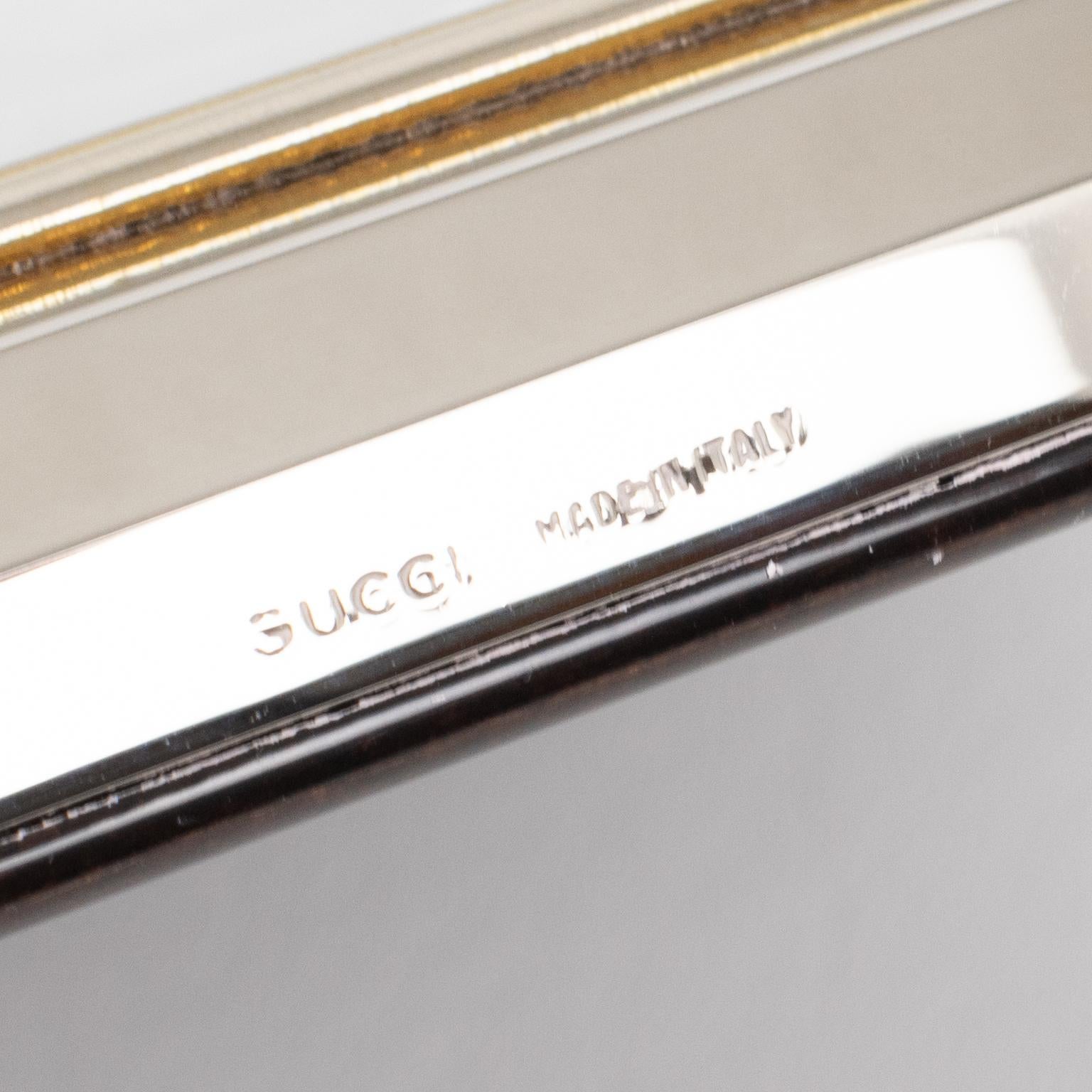 Gucci Italy Silver Plate Picture Frame with Gold Plate Rope Decor For ...