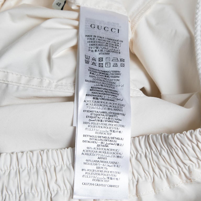 Gucci Ivory Cotton Web Stripe Trim Detailed Shorts M at 1stDibs