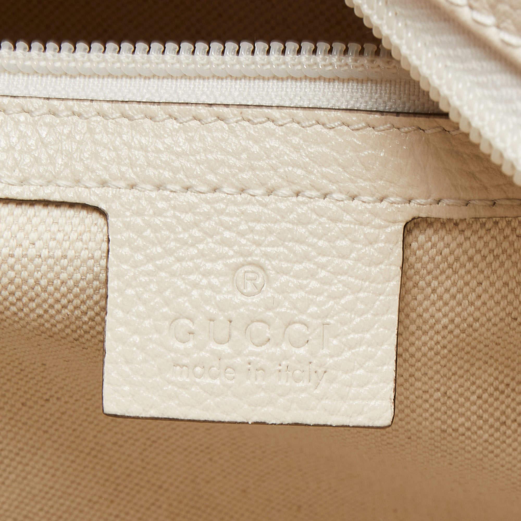 Gucci Ivory Leather Logo Day Backpack For Sale at 1stDibs