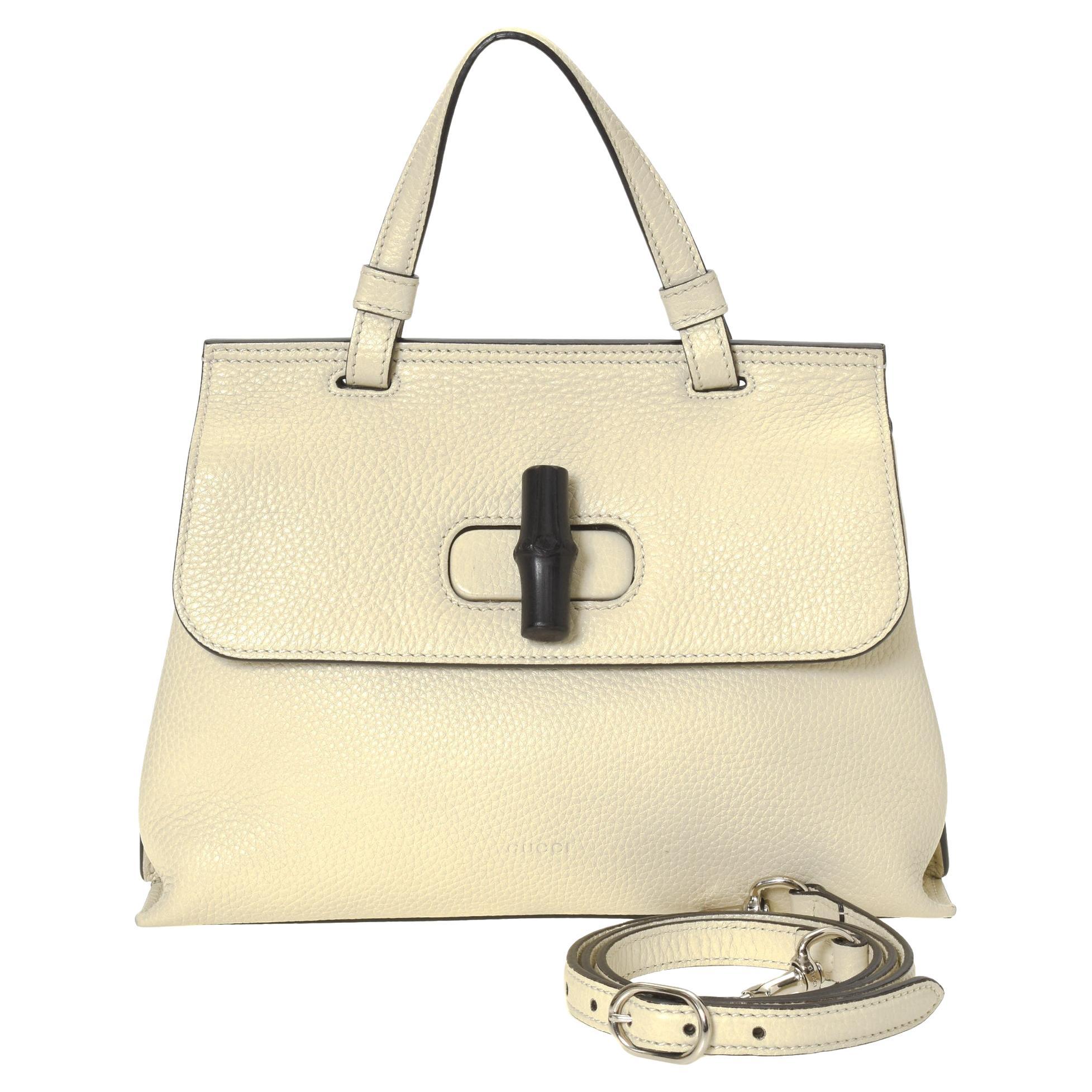 Gucci Ivory Small Bamboo Daily bag For Sale at 1stDibs