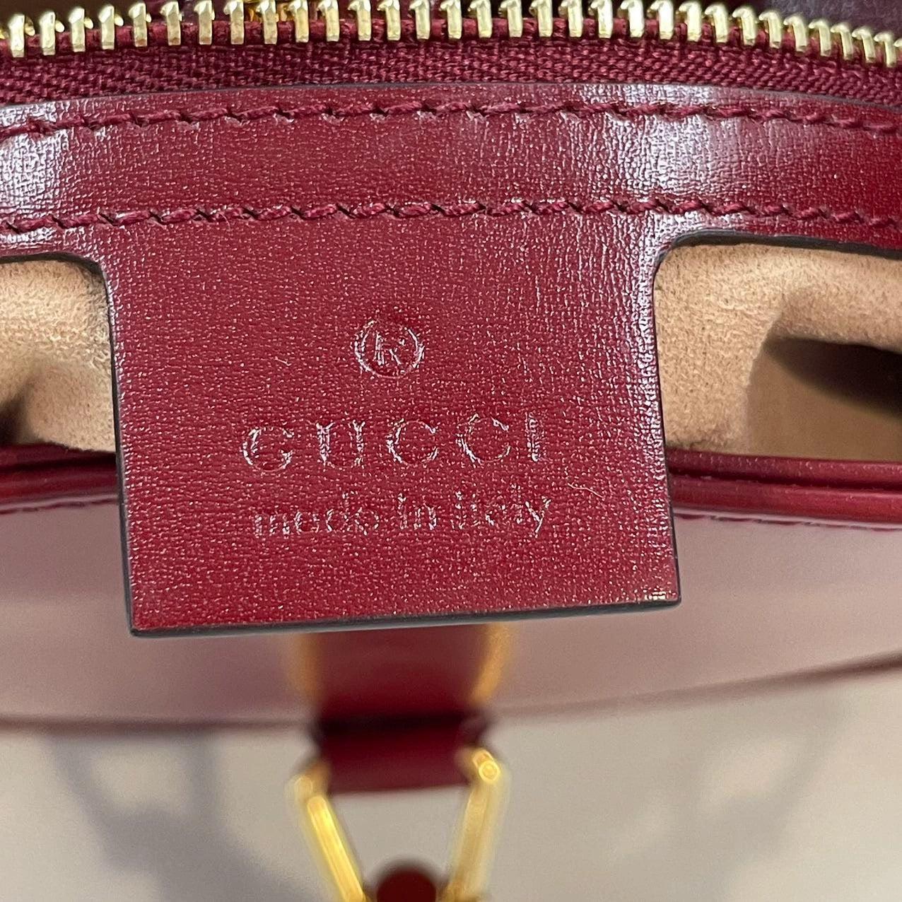 Gucci Jackie 1961 Small Burgundy Red Leather Bag with Adjustable Strap ...