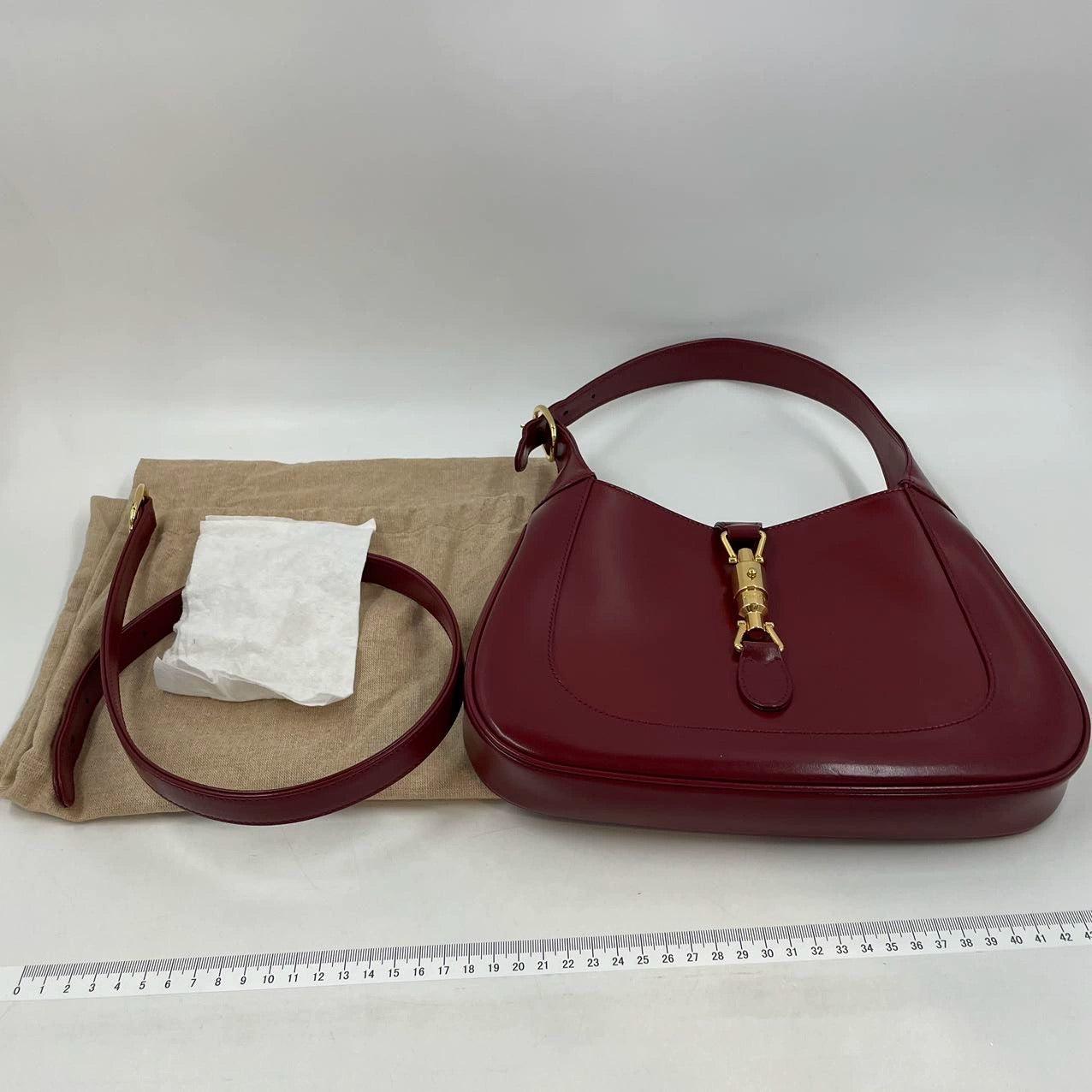 Gucci Jackie 1961 Small Burgundy Red Leather Bag with Adjustable Strap ...
