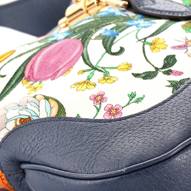Gucci Jackie Hobo Flora Canvas with Leather Medium For Sale at 1stDibs
